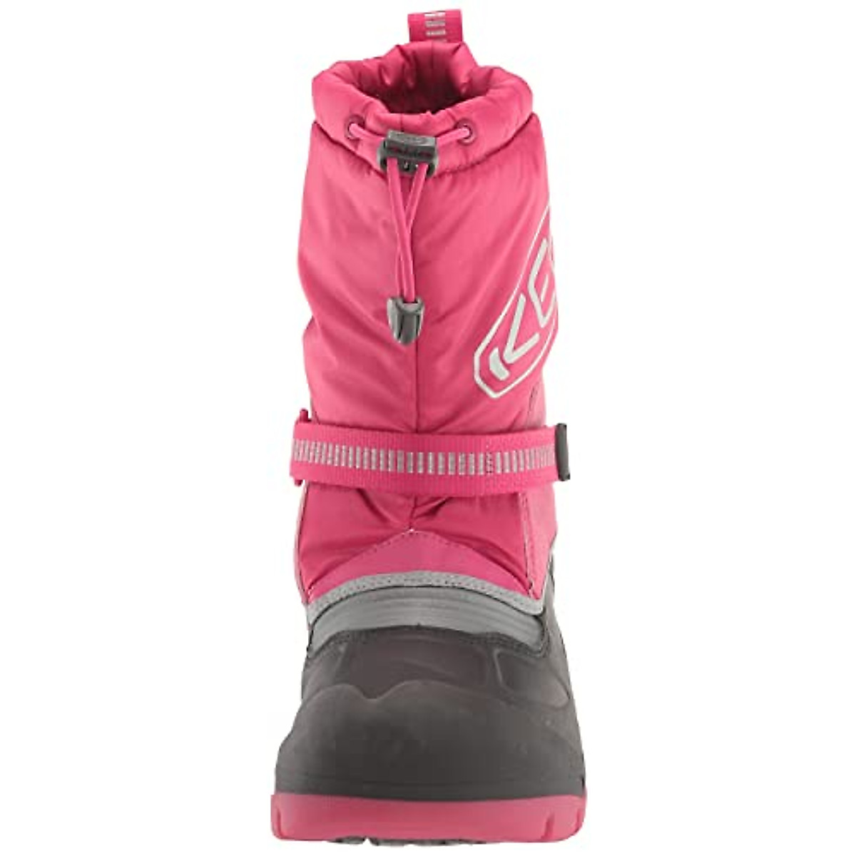 KEEN Snow Troll Insulated Waterproof Pull On Winter Boots, Fuchsia Purple/Silver, 2 US Unisex Big Kid