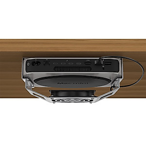 IFCASE Mac Mini Cooling Fan Mount, Behind Monitor, Under Desk, Wall Mount Cooling Fan Stand for Mac Mini 2010 to 2023 M2, Compatible VESA Holder with Anti-Scratch Pad (Silver)