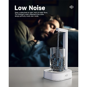 FUNCUE Water Dispenser, Intelligent 7 Levels Water Dispenser for 5 Gallon Bottle & Universal Bottles, Portable Desktop Water Pump for Indoor Outdoor, Automatic Electric Water Jug Dispenser