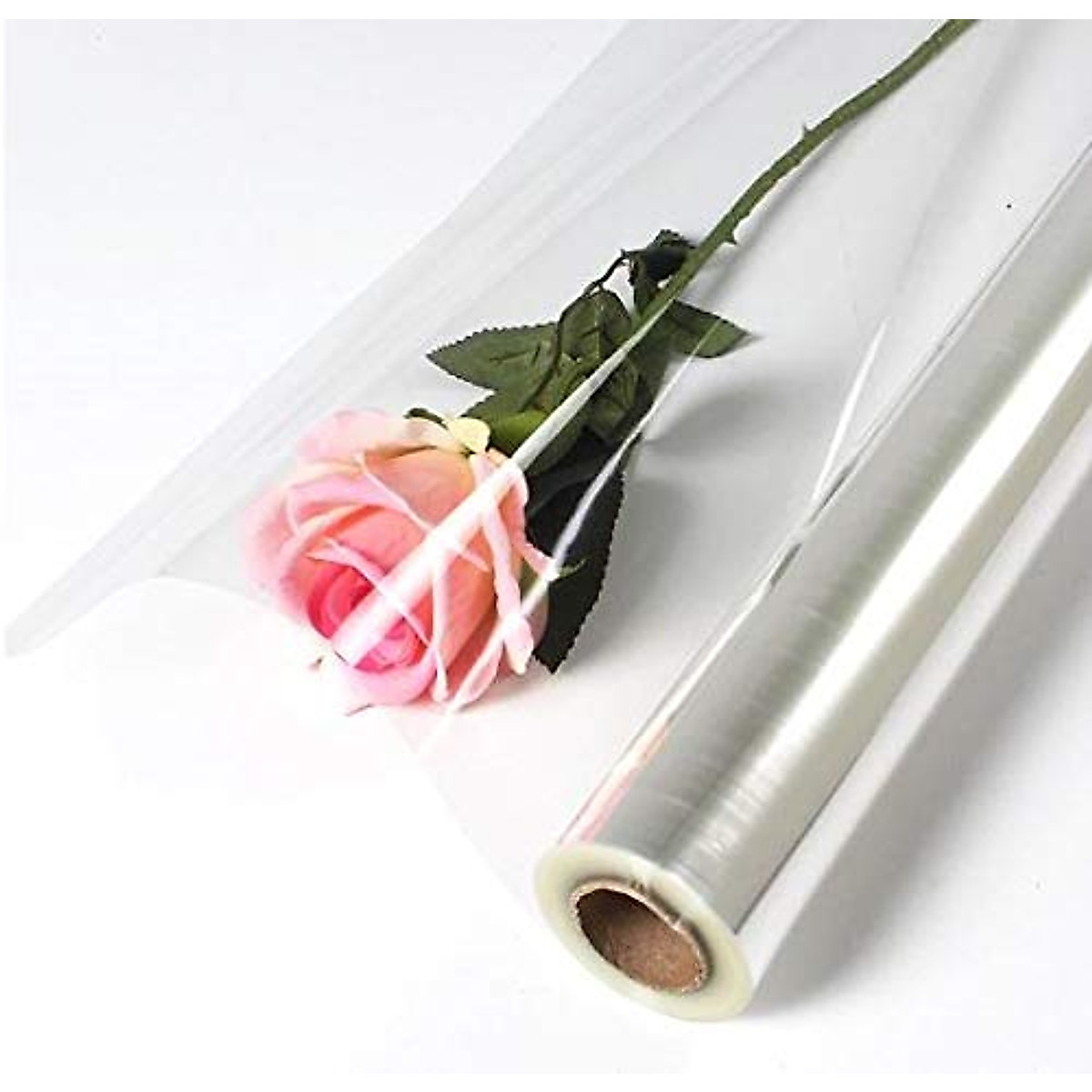 Purple Q Crafts Clear Cellophane Wrap Roll 16 Inches Wide 100 Feet Long Thick Cellophane Roll for Baskets Gifts Flowers Food Safe Cello Rolls. (16" x100')