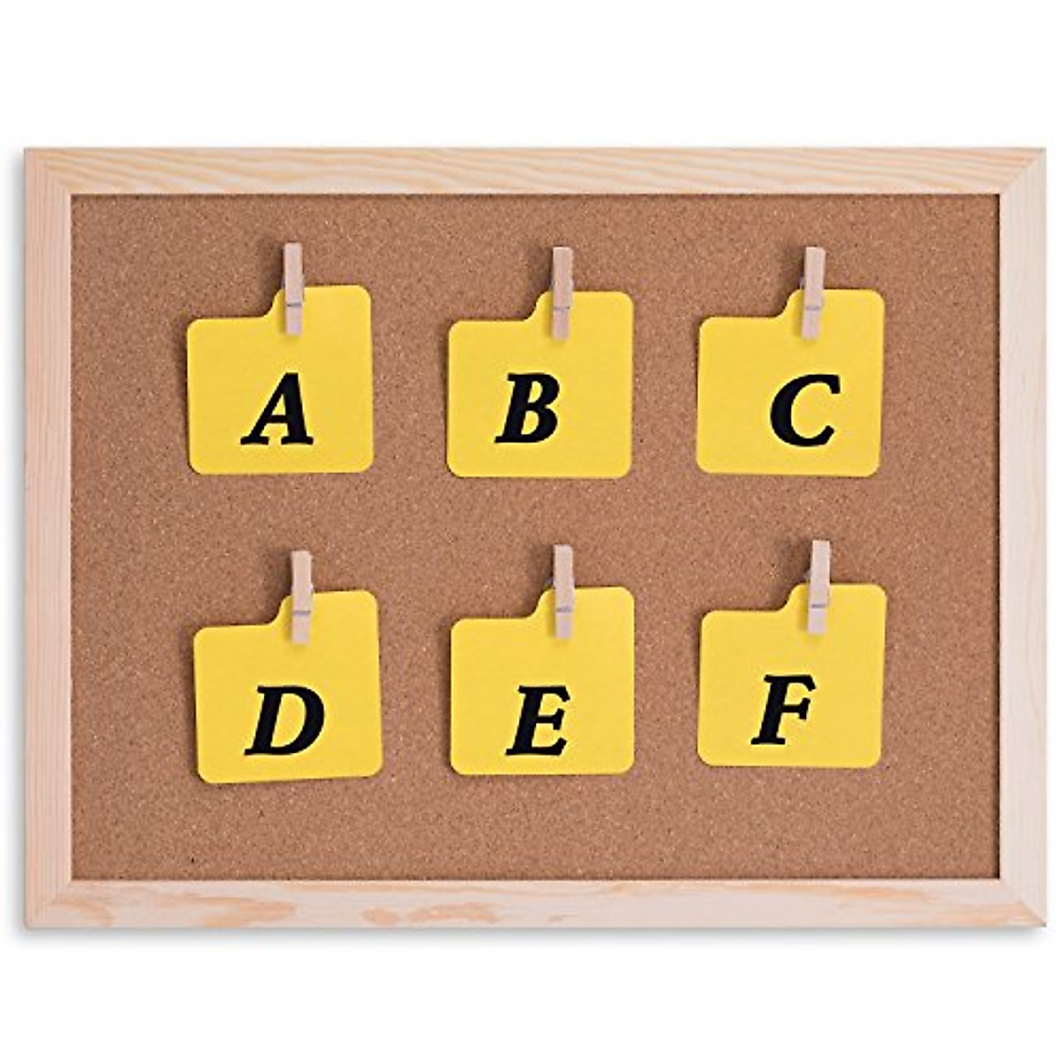 favide Push Pin with Wooden Clips Pushpins Tacks Thumbtacks for Cork Boards Artworks Notes Photos, Craft Projects, Offices and Homes, Pack of 50