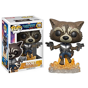 POP Marvel: Guardians of The Galaxy Vol. 2 - Flying Rocket Raccoon Funko Pop! Vinyl Figure (Bundled with Compatible Pop Box Protector Case), Multicolored