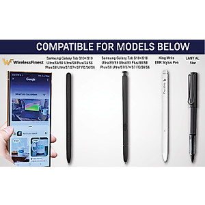 Soft Metal Nibs Tips Replacement For Samsung Galaxy Tab S10 Ultra Spen S9 S8 S7 S10+ S9+ S8+ Tab S9 Ultra S6 Lite S24 S23 S22 Ultra Note 9 Note 8 S Pen King Write + Tool, 10Pcs Standard + 2 Pcs Metal