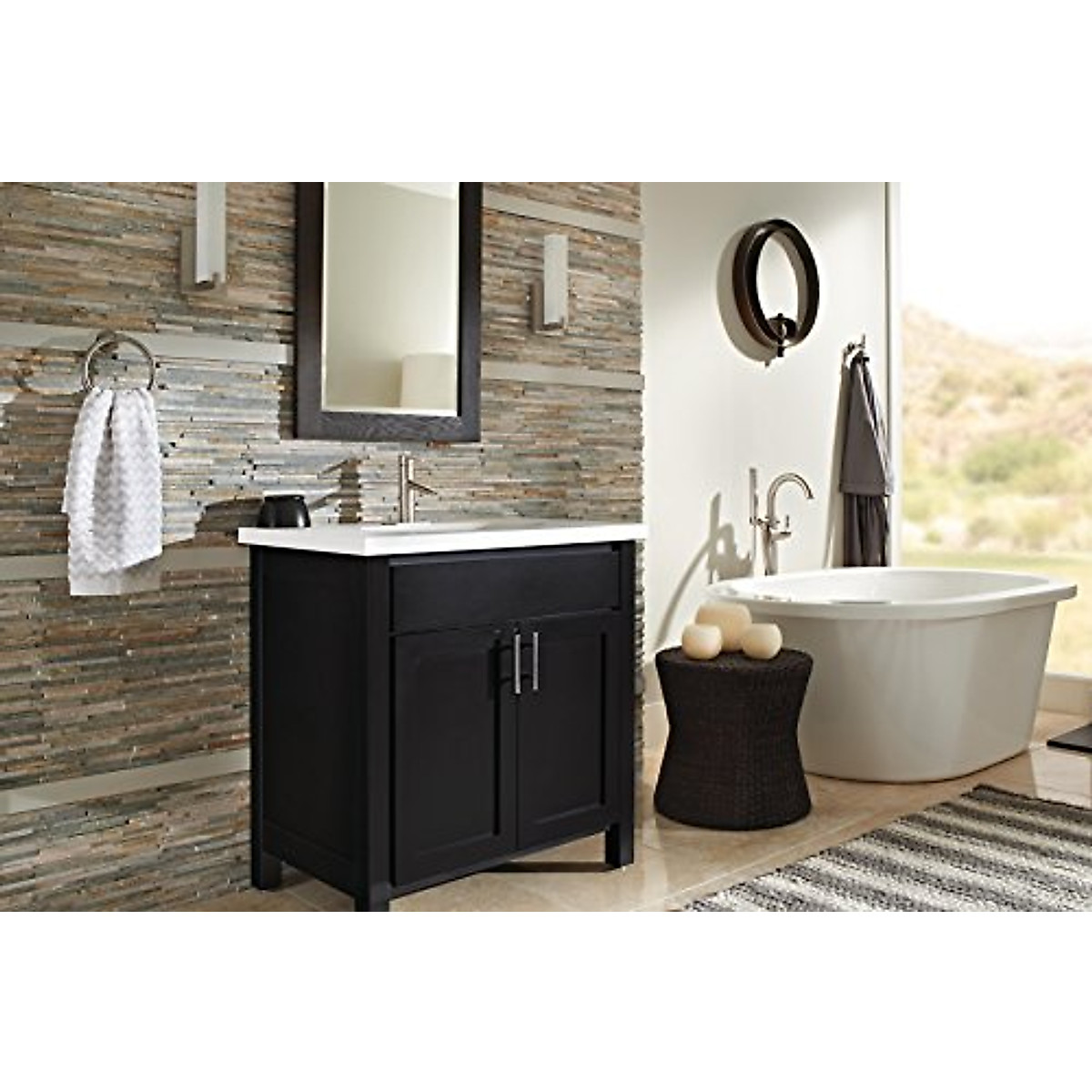 Delta Faucet Trinsic Floor-Mount Freestanding Tub Filler with Hand Held Shower, Stainless T4759-SSFL (Valve Not Included)