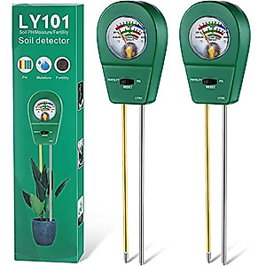 Soil Tester 3 in 1 Moisture/Fertility/pH Tester Garden Planting Kit, Soil pH Sensor Meter for Plant Care, Water Hydrometer Humidity Tester for Indoor Outdoor Lawn Patio Farm Use, No Battery Required