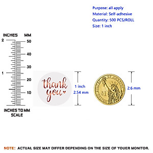 Fmcmly 1 Inch Thank You Stickers Roll, 500 Pcs Thank You Stickers Lables for Baking Packaging,Small Business,Envelope Seals,Birthday,Wedding,Party Gift Wrap Bag,Online Retailers Boutiques Shops