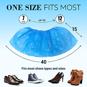 Shoe Covers Disposable Non-slip - MollyHome Booties for Shoes Covers, Shoe Covers for Indoors Pack 100(50 Pairs) Large Size Up to US Men's 11 & US Women's 13, Waterproof, Recyclable