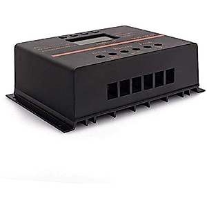 Solar Charge Controller 80A PWM 12V 24V 1920W Solar Panel Charger Discharge Regulator with 5V USB Output Multip Circuit Protection Anti-Fall Durable ABS Housing Discharge Regulator for Lighting System