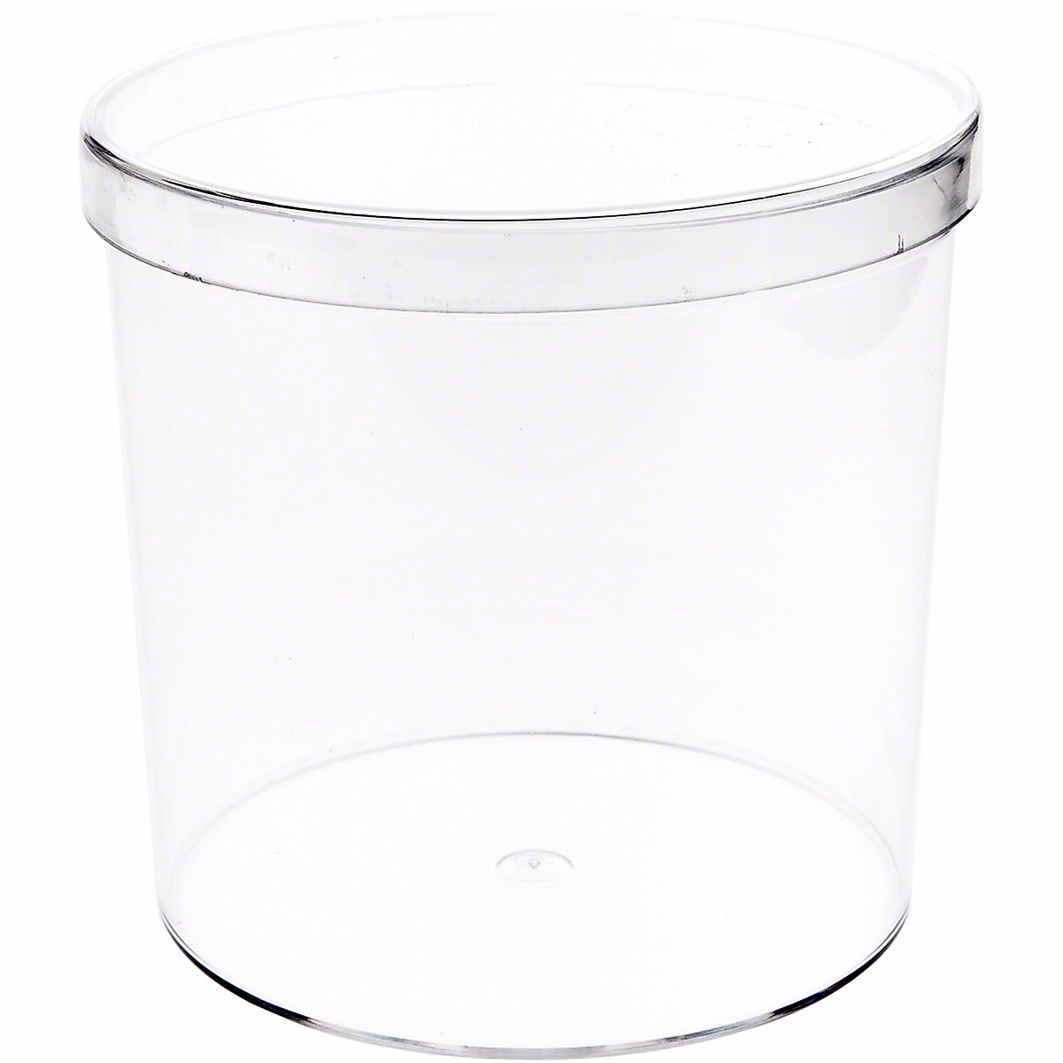 Pioneer Plastics 190C Clear Round Plastic Container, 5.125" W x 5.125" H, Pack of 2