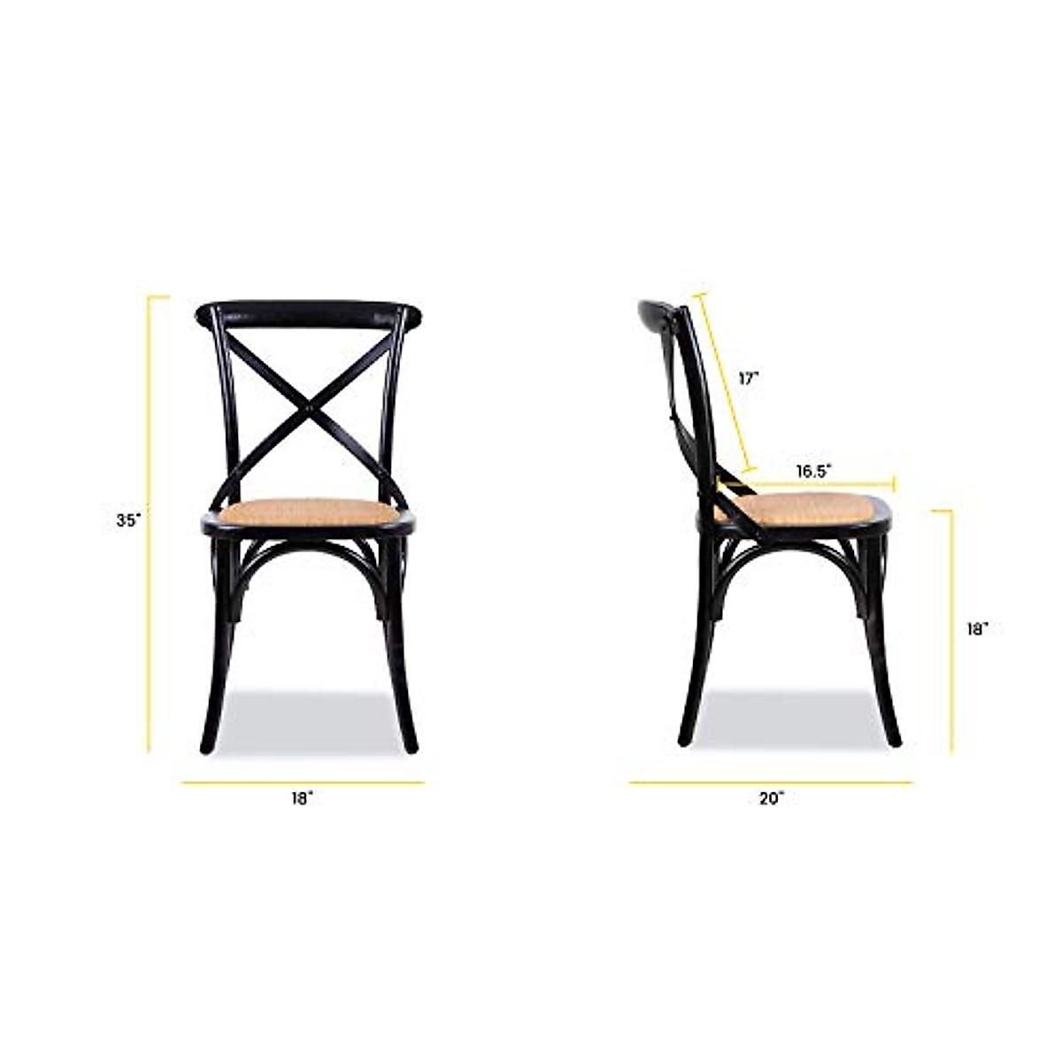 EdgeMod Cafton Crossback Chair in Black