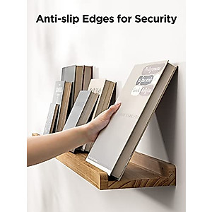 AMADA HOMEFURNISHING Floating Shelves, Wood Hanging Wall Shelves for Storage, Wall Mounted Shelves for Bathroom, Living Room, Kitchen, Bedroom, Office, Wall Shelf Set of 2, AMFS25