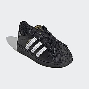 adidas Originals Kids Superstar Sneaker, Black/White, 10 US Unisex Toddler