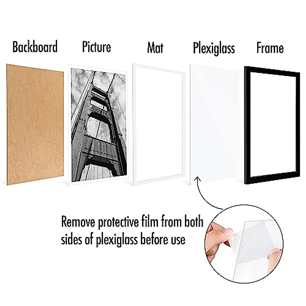 Americanflat 12x18 Picture Frame in Black - Set of 2 - Use as 11x17 Picture Frame with Mat or 12x18 Frame Without Mat - Includes Sawtooth Hanging Hardware for Horizontal or Vertical Display