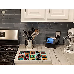 Caroline's Treasures MLM1088LCB Lots of Black French Bulldog Glass Cutting Board Large Decorative Tempered Glass Kitchen Cutting and Serving Board Large Size Chopping Board