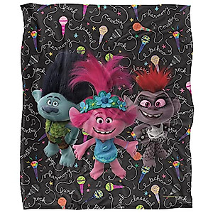 Trolls Blanket, 50"x60", Troll Trio Silky Touch Super Soft Throw