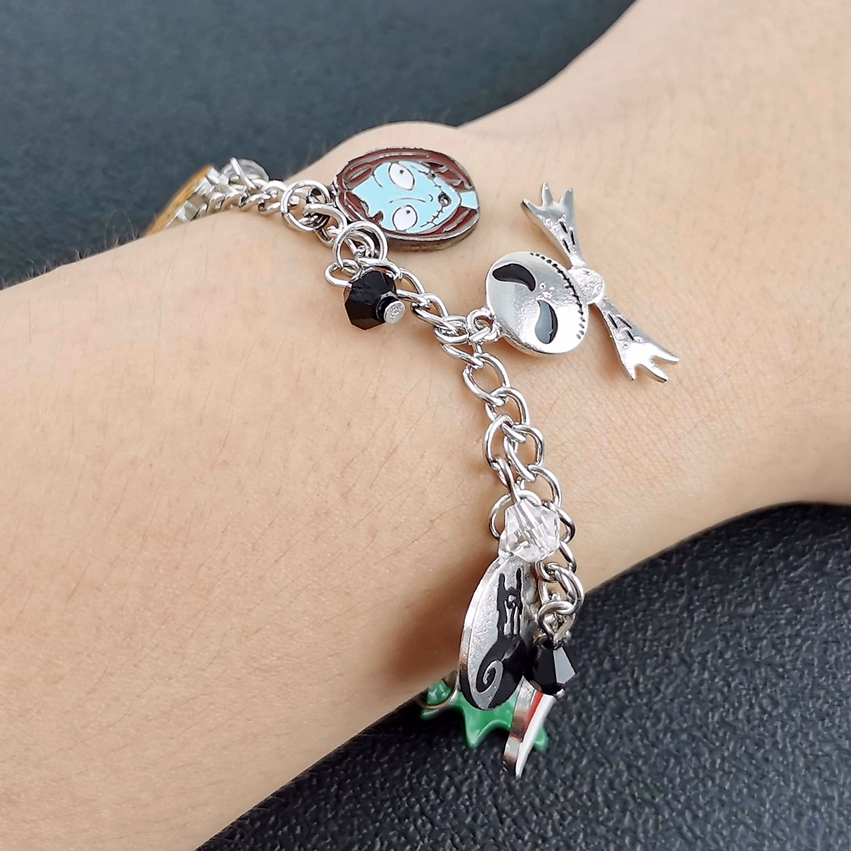 KANGSHUN Anime The Nightmare Before Christmas Jack Skeletron Sally Zero Charm Bracelet for Christmas gift