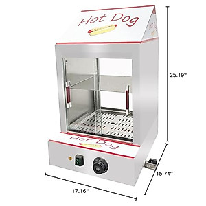 Commercial Hot Dog Machine With Bun Warmer Hot Dog Steamer Electric Hotdog Display Case For Hotdogs And Buns