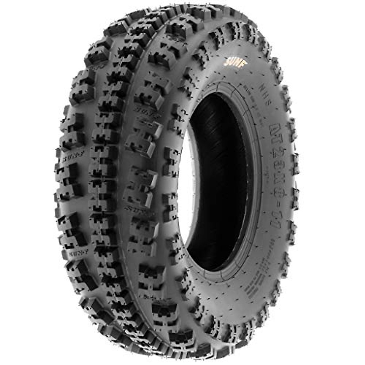 Set of 4 SunF 21x7-10 Front & 20x11-8 Rear ATV UTV Knobby Sport Tires,6 PR Tubeless A027