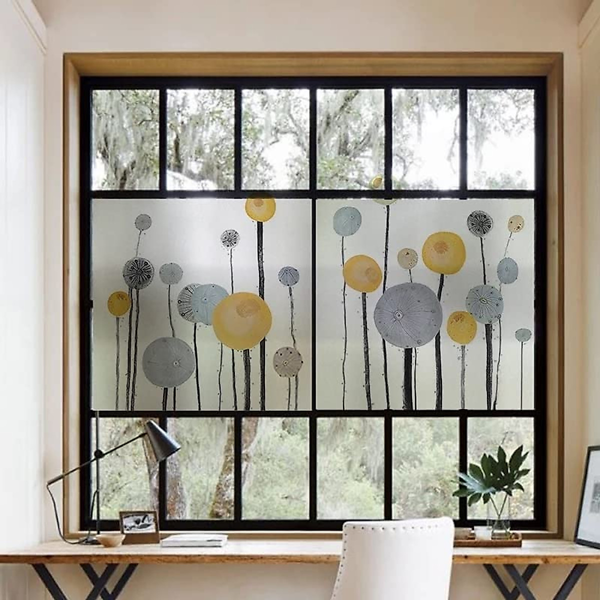 YUTR Static Cling Window Film Frosted Light-Transparent Opaque Privacy Glass Sticker Home Decor