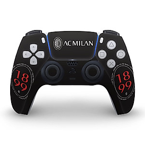 Head Case Designs Officially Licensed AC Milan 1899 Oversized Art Vinyl Faceplate Sticker Gaming Skin Decal Compatible With Sony PlayStation 5 PS5 Digital Edition Console and DualSense Controller