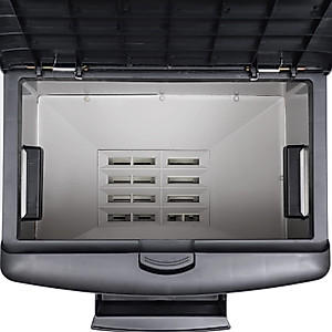 Rice Dispenser, Auto Rice Dispenser Rice Storage Container Stainless Steel Rice Organization, Perfect for Rice Cooker, 10kg/22lb, Black