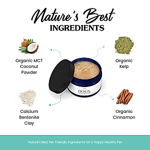 Isabella's Clearly Teeth & Gums, Natural Toothpaste for Dogs for Bad Breath, Tartar, Teeth Whitening | Leave On Tooth Powder, Tasty Cinnamon Flavor with Coconut and Kelp | Vegan, Made in USA