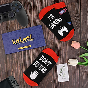Kelool Do Not Disturb I'm Gaming Socks,Fathers Day Socks Gifts for Dad,Birthday Gifts for Mens,Teenage Boy Gifts Idea for Son,Boyfriend