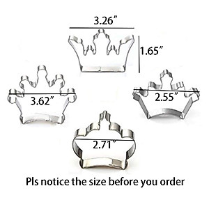 Mini Cookie Cutter 4 Pcs/Set Crown King Queen Prince Princess Shapes Stainless Steel Cookie Cutter Fondant Cutter-Tiny£¨2.5-3.6¡±£