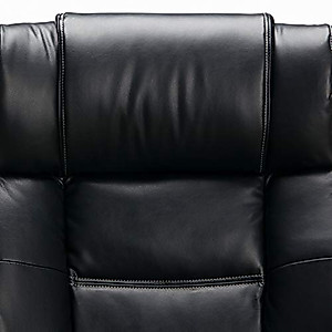 OFM Avenger Leather Big Tall 500lb Max Weight Executive Office Chair, with Lumbar Support, Recline/Tilt Tension Controls, with Wheels for Computer/Desk, Black