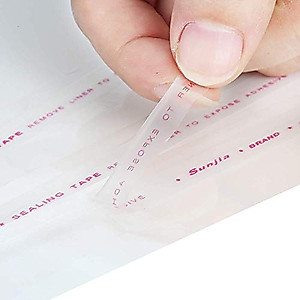 LISM 1000 Pack 6" x 8" Thick Clear Plastic Resealable Cellophane Adhesive Self Seal Bags 1.6 Mil Heavy Duty Packaging Envelopes Prints Photos Cards Gifts Cello Poly Bags