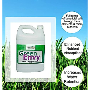 Green Envy Liquid Lawn Food / Fertilizer Concentrate for Any Grass Type (1 Gallon), Turf Care & Healthy Grass