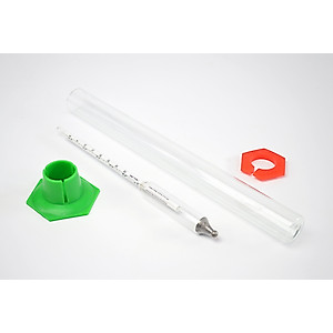 Triple Scale Hydrometer and 13" Glass Hydrometer Test Jar with Stand with Safety Bumpers Home Brewing Beer Brewing Wine Making