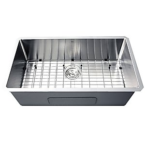 Nantucket Sinks SR3218-16 32-Inch Small Radius Rectangle Stainless Steel Undermount Kitchen Sink