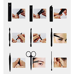 Nail Clippers Sets High Precisio Stainless Steel Nail Cutter Pedicure Kit Nail File Sharp Nail Scissors and Clipper Manicure Pedicure Kit Fingernails & Toenails with Portable stylish case (Black)