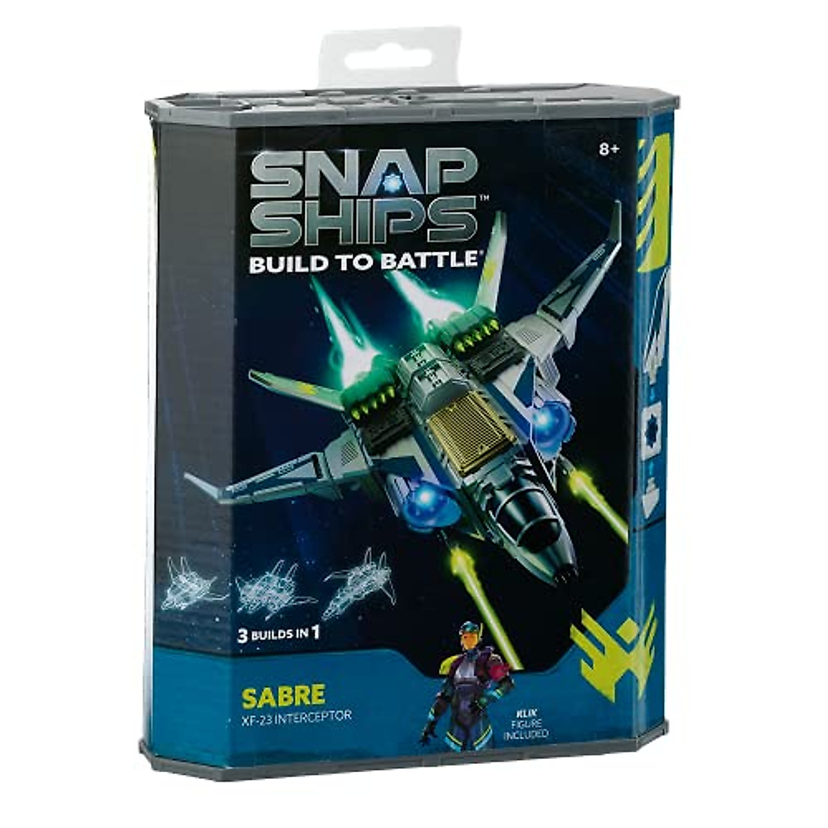 Snap Ships — Sabre XF-23 Interceptor — Construction Toy for Custom Building and Battle Play — Ages 8+