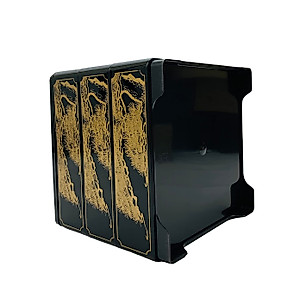 JapanBargain 4119, Jubako Box Japanese Traditional 3 Tiers Stack Box Food Candy Snack Container Bento Box Made in Japan, Plastic Lacquered, Black Crane