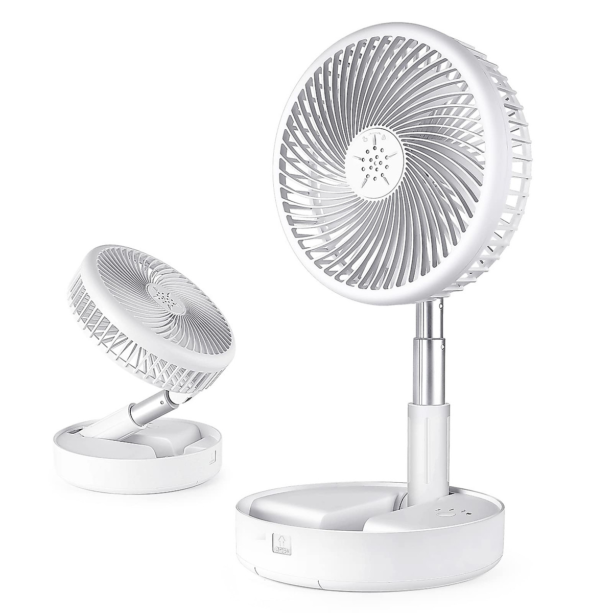 SGOKEEN up to 40 inch Standing Fan Portable Desk Fan with Adjustable Height for Travel Camping Tent bedroom baby kids Pedestal Fans, Rechargeable & Super Quiet