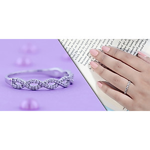 Dazzlingrock Collection 0.20 Carat (Cttw) Round White Diamond Infinity Crossover Swirl Wedding Ring for Women in 10K Solid White Gold, Size 7