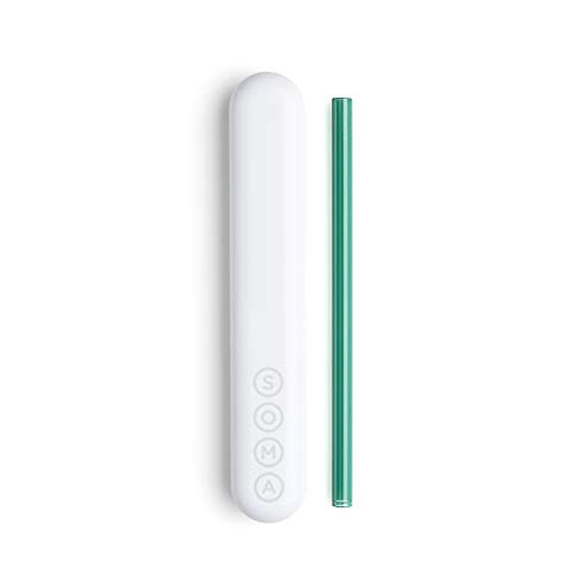 SOMA Glass Straw with Silicone Lined Travel Case and Cleaning Tool, 8-inch, Teal (501-13-01)