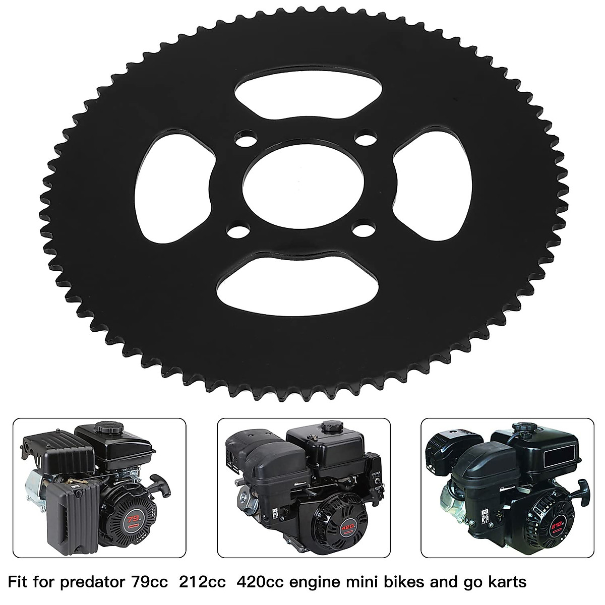 YOXUFA 72 Tooth 35 Chain Sprocket 51mm Bore for Mini Bike Go Kart with Predator 79cc 212cc 420cc Engine ATV Go Cart Powersports Parts