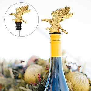HEMOTON Wine Pourer Wine Aerator Eagle Head Animal Wine Pourer Bottle Decanter Spout Decorative Wine Bottle Stopper Home Bar Accessories (Golden)