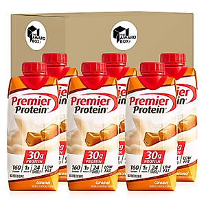 Premier Protein Shake Caramel| 30g Protien Shakes 11 Fl oz in The Award Box Packaging (6 Pack)