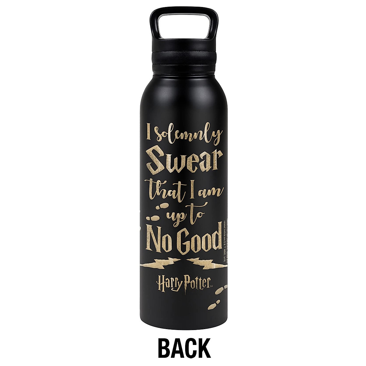 Harry Potter OFFICIAL No Good 24 oz Insulated Canteen Water Bottle, Leak Resistant, Vacuum Insulated Stainless Steel with Loop Cap