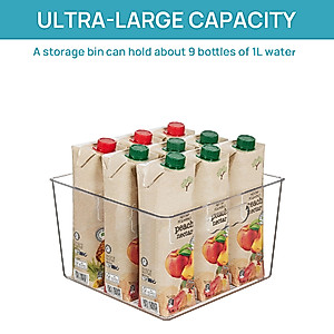 Vtopmart 4 Pack Extra Large Clear Plastic Storage Bins,11x11 Cube Acrylic Organizer Square Containers with Handle for Pantry,Closet,LaundryRoom,Kitchen,Bathroom,UnderSink Organization