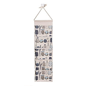 CONCISE Over The Door Organizer hanging storage bags Wall mounted storage bag Waterproof Linen (colour5)