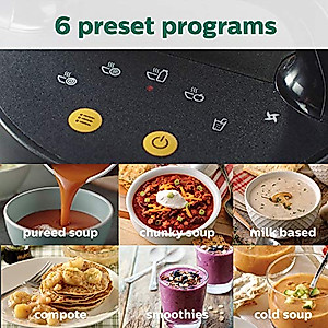 Philips Soup and Smoothie Maker, Makes 2-4 servings, HR2204/70, 1.2 Liters, Black and Stainless Steel