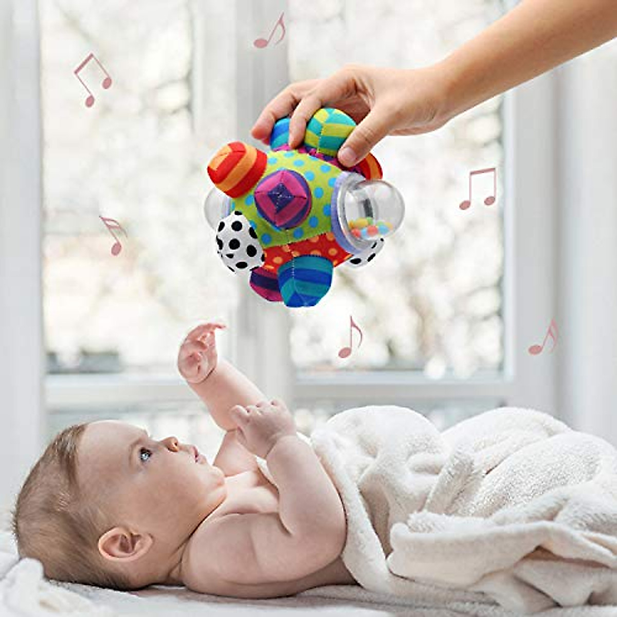 QQchickchicky Developmental Bumpy Ball Toy, Newborn Baby Infant Toys 0-3 Months, Help Develop Motor Skills and Brain Nerves, Sensory Baby Toys 3-6 0 12 Months 6.7"