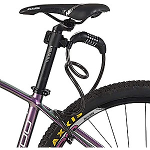 High Security 5-Digit Combination Lock for Bicycle Lock, Anti-Theft Mountain Bike Bicycle Lock, Black