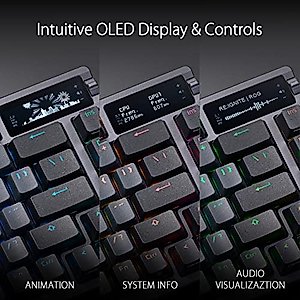 ASUS ROG Azoth 75% Wireless DIY Custom Gaming Keyboard, OLED Display, Gasket-Mount & ROG Chakram X Origin Gaming Mouse, Tri-Mode connectivity (2.4GHz RF, Bluetooth, Wired)