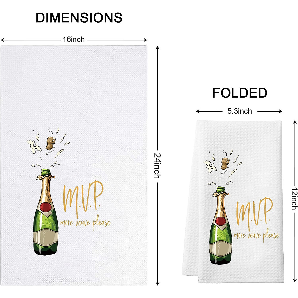 Funny Champagne Lover Gift Home Champagne Bar Decor Champagne Themed Flour Sack Kitchen Towel Dish Towel (MVP Towel)